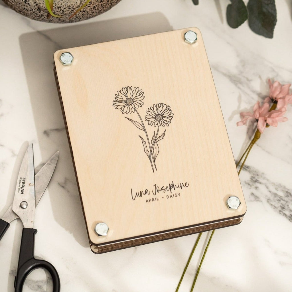 Custom Monogram Flower Press - On Printed Timber – Arlo & Co