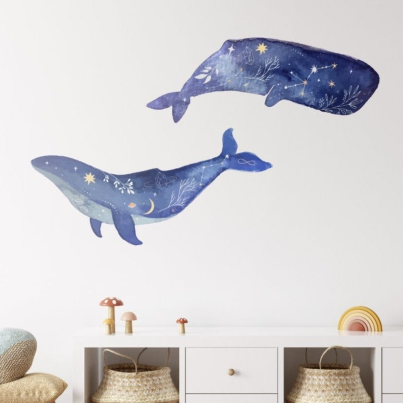 Cosmic Whales Removable Wall Decals - For Nursery or Kids Bedroom ...