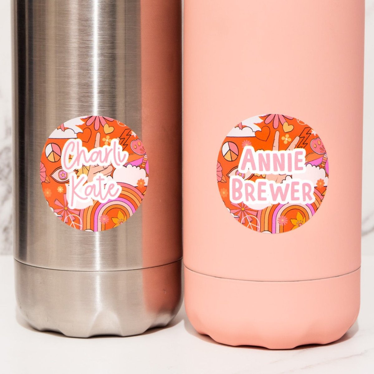 Personalised Name Labels for Kids - Large Round PATTERN | Arlo & Co