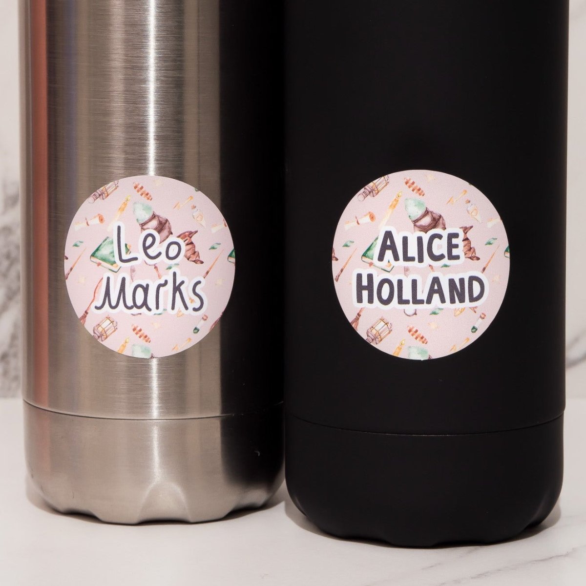 Personalised Name Labels for Kids - Large Round PATTERN | Arlo & Co