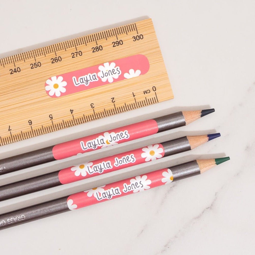 Personalised Name Labels for Pencils - Mini PATTERN Stickers | Arlo & Co