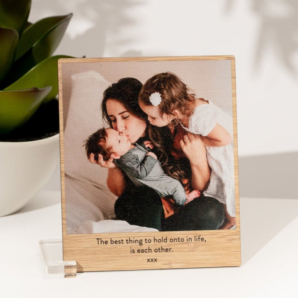 Personalized Bamboo Polaroid Photo Card - With Stand – Arlo & Co