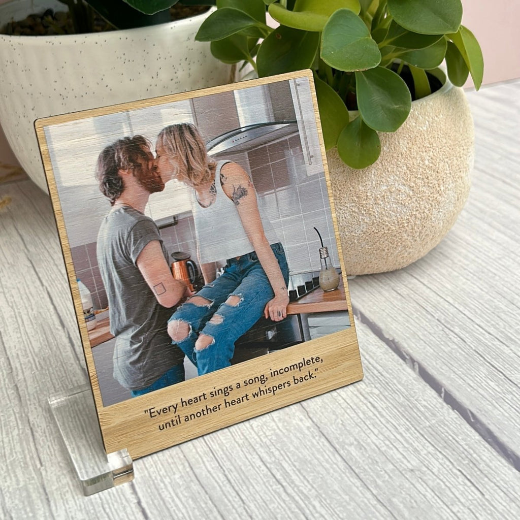 Personalized Bamboo Polaroid Photo Card - With Stand – Arlo & Co